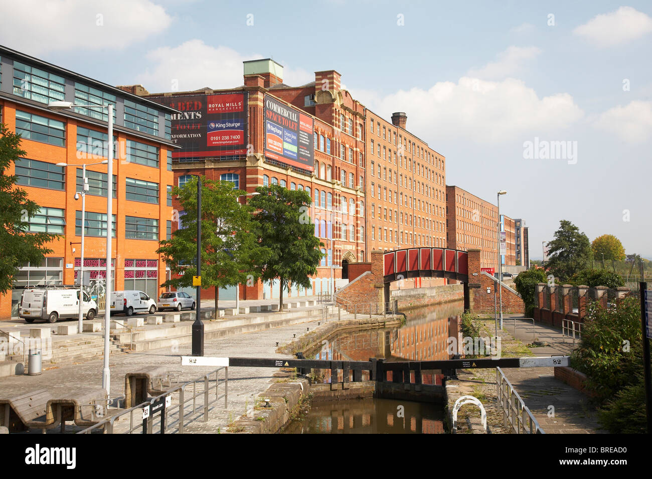 Royal Mills with Rochdale canal in Ancoats Manchester UK Stock Photo ...