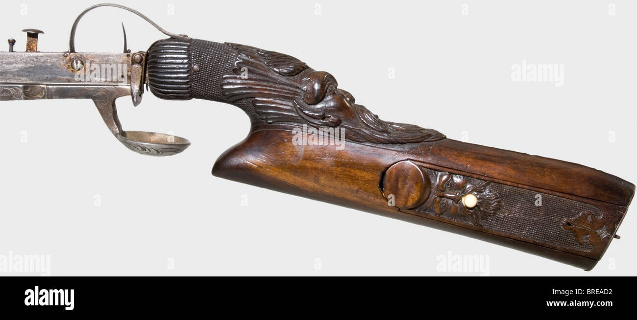 An Italian small crossbow, 18th century Slender prod with a twisted ...