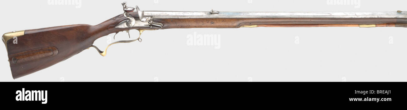 A German youth rifle, middle of the 18th century. Octagonal rifled ...