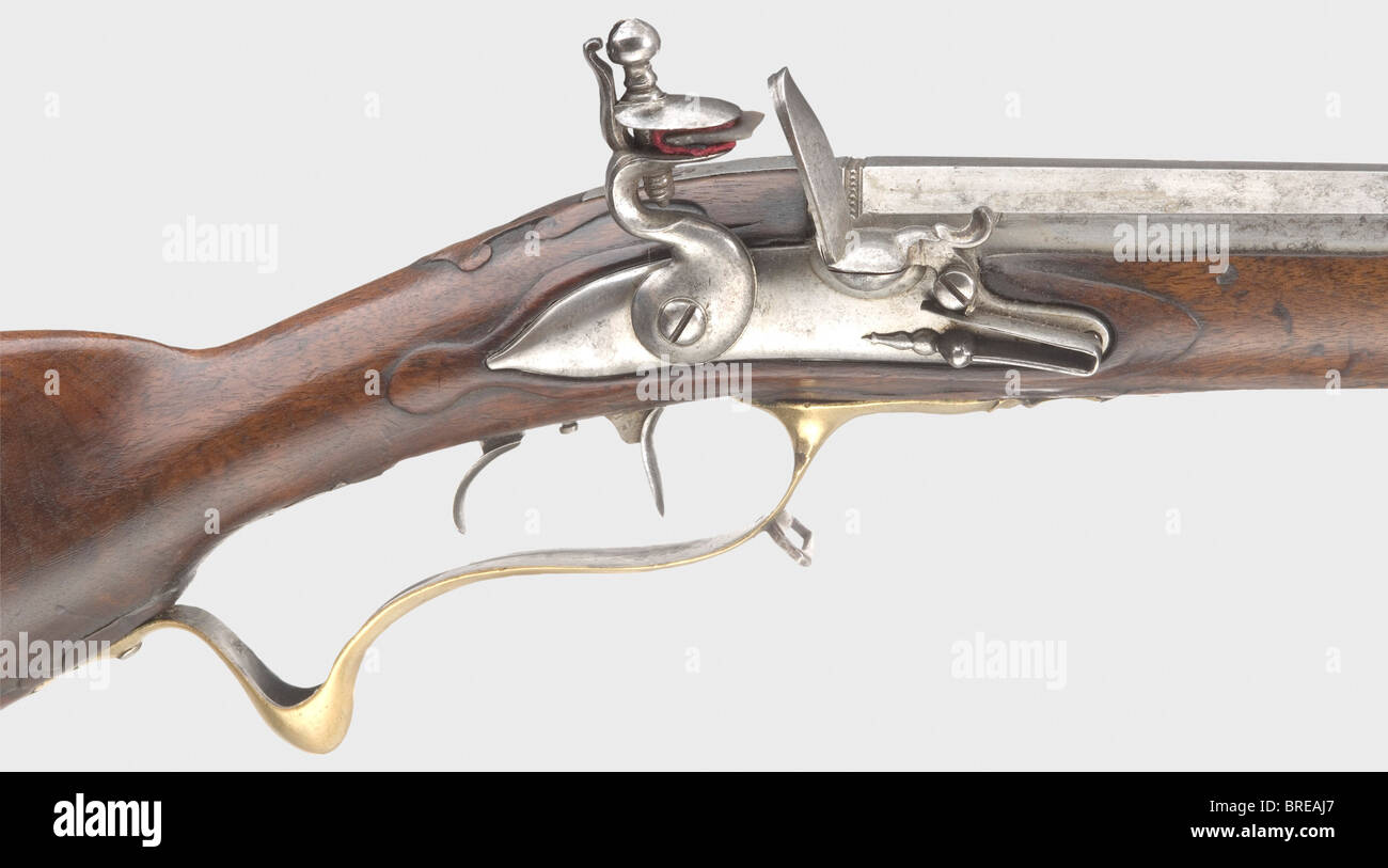 A German youth rifle, middle of the 18th century. Octagonal rifled ...