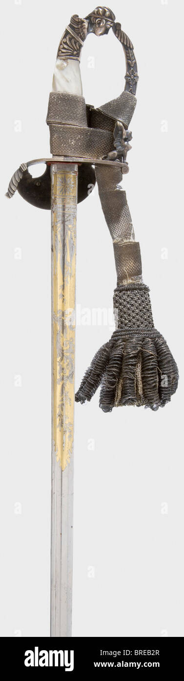A sword for an Austrian court official, circa 1820 A single-edged blade ...