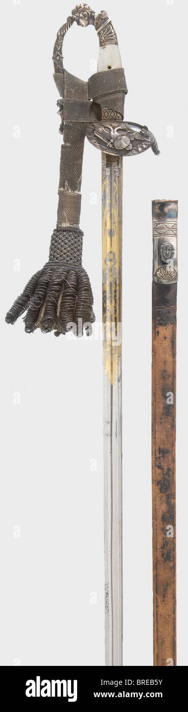 A sword for an Austrian court official, circa 1820 A single-edged blade ...
