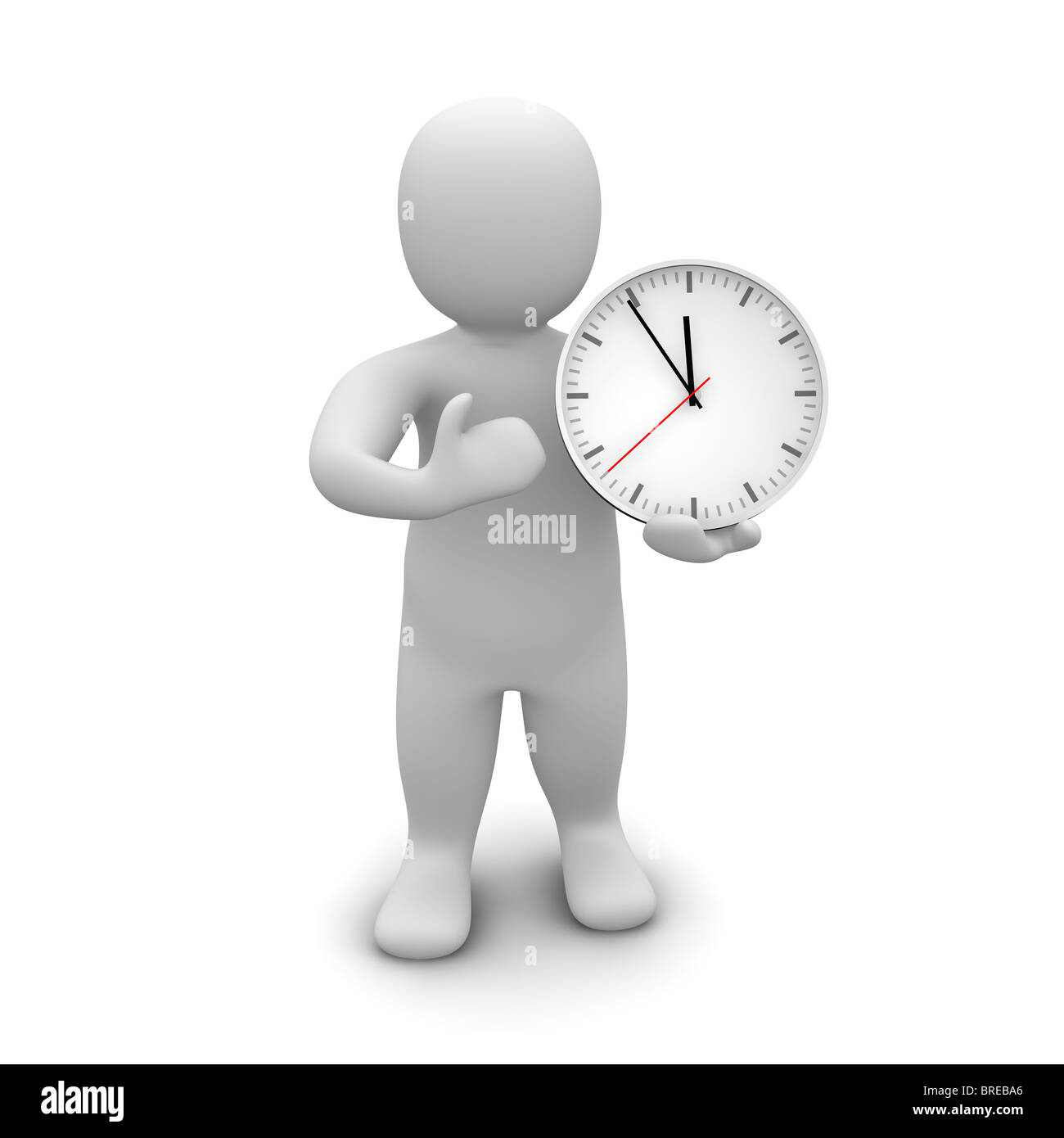 Man and clock. 3d rendered illustration Stock Photo - Alamy