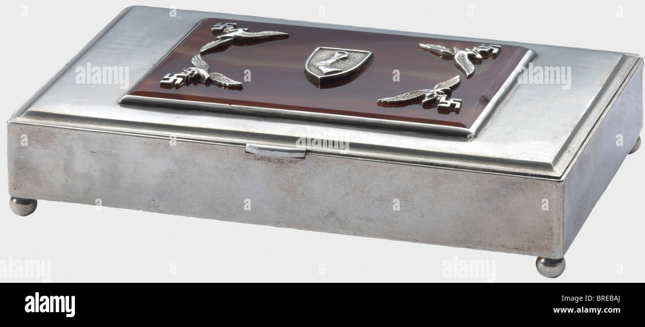 Hermann Göring, a silver cigarette box with Luftwaffe eagles Professor ...