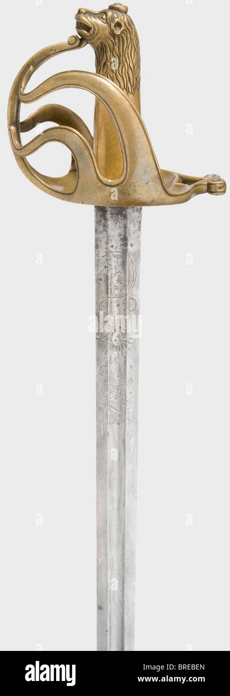 A German cavalry broadsword, 18th century Straight, double-edged blade ...