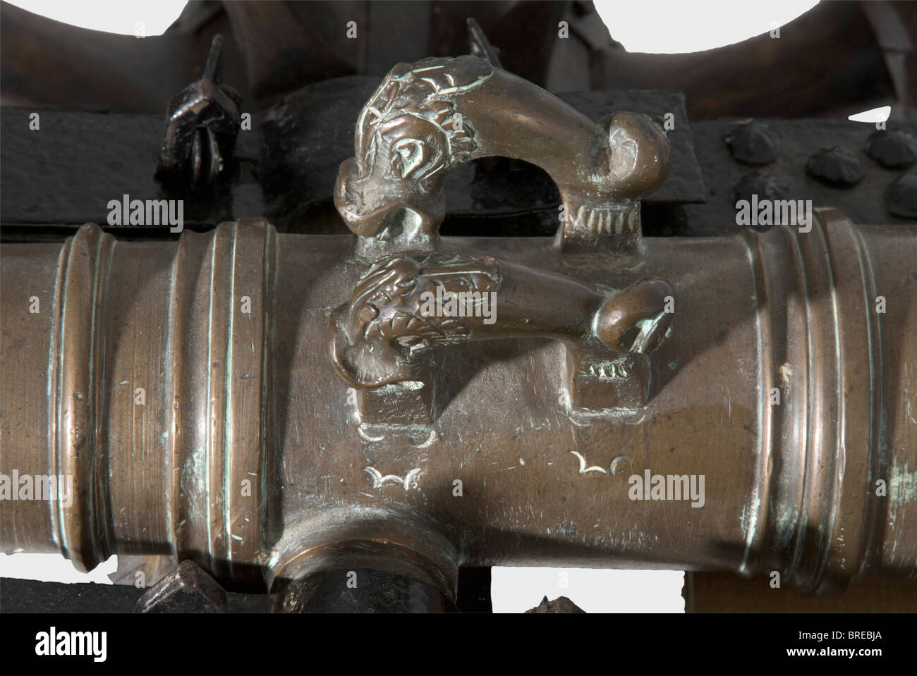 A model cannon, 18th century. Slender bronze barrel in 27 mm caliber ...