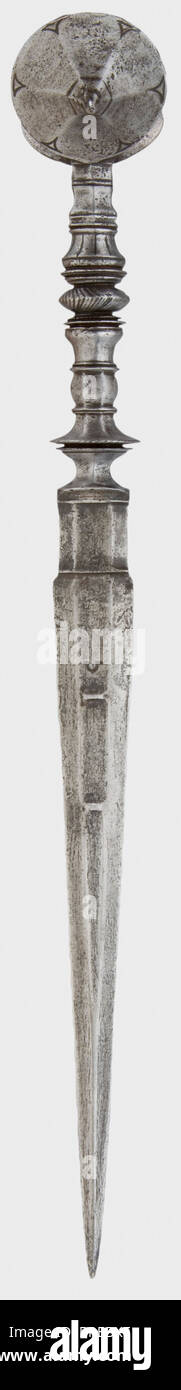 A Spanish eared dagger, 2nd half of the 16th century Slender, double ...