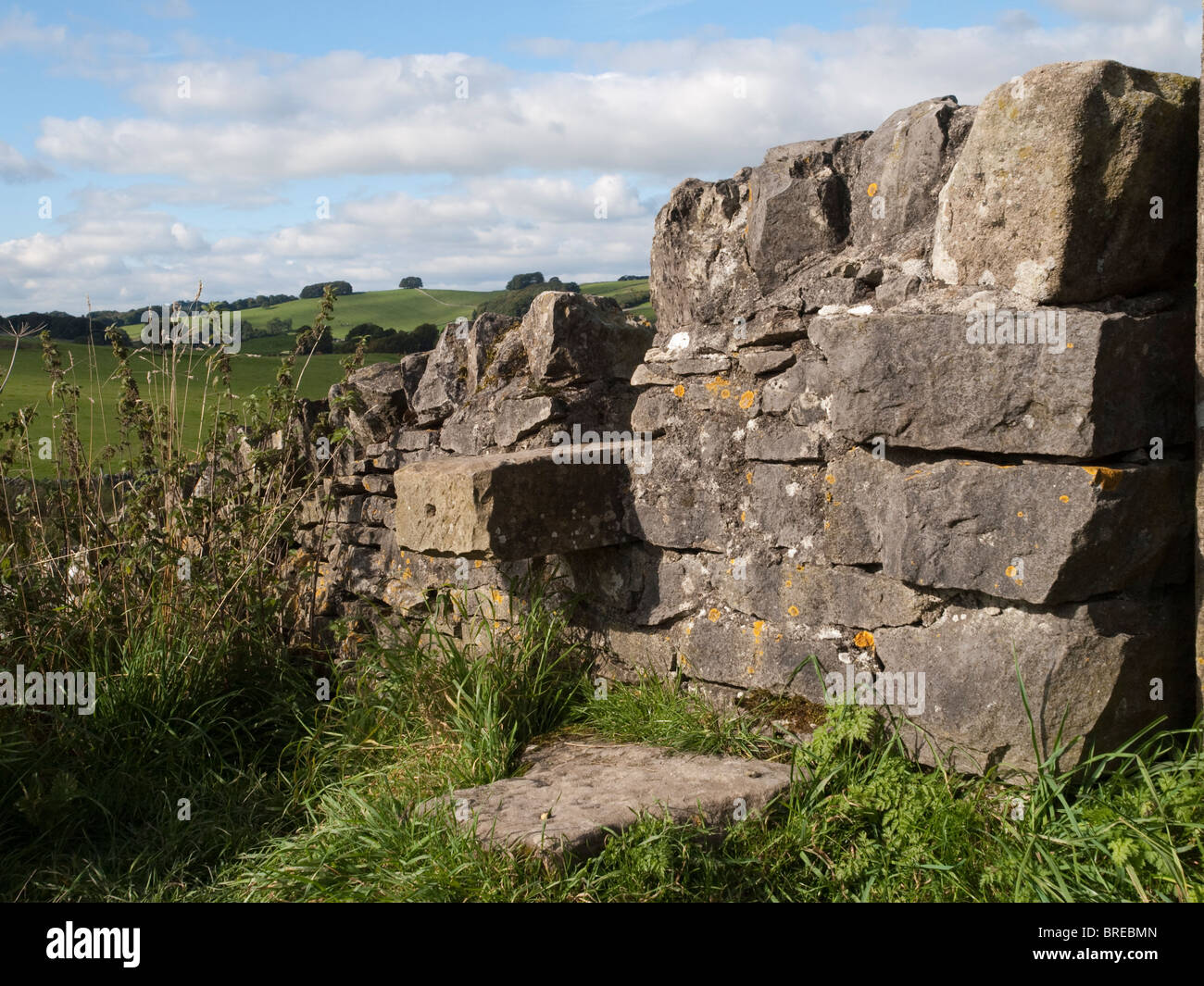 A stone stile by the Tissington Trail, Derbyshire England UK Stock ...