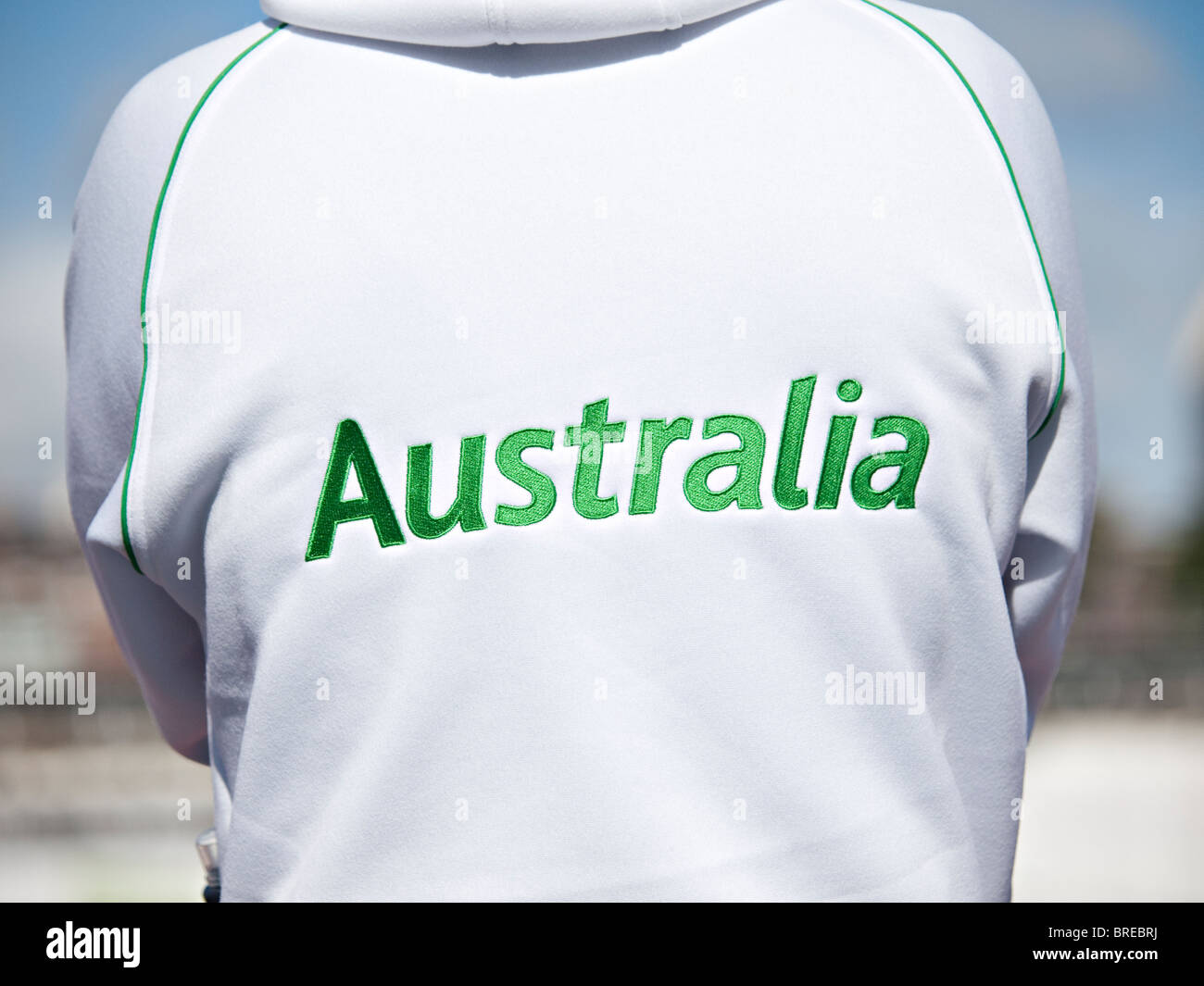 The back of the jacket worn by the Australian athletics team during ...