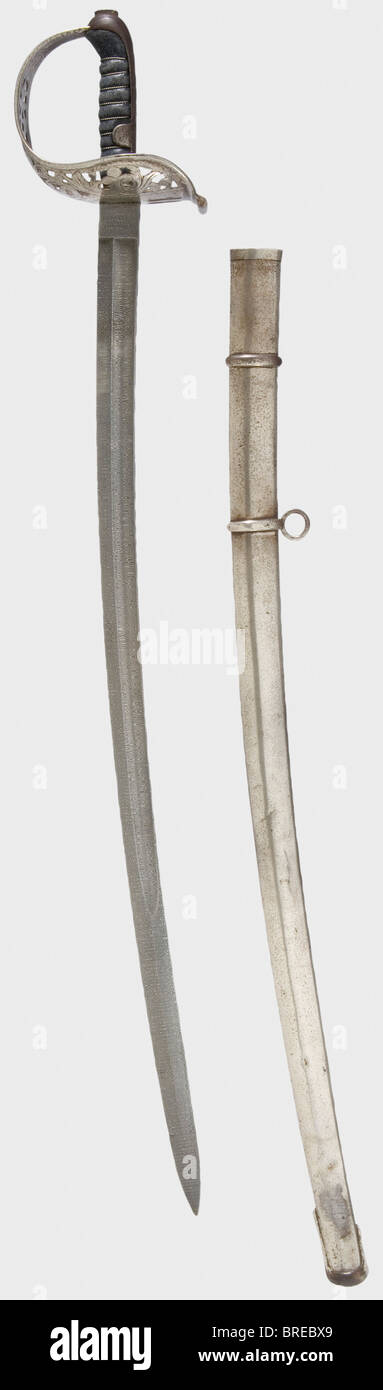 A model 1869 officer's sabre, of the Austrian cavalry Damascus blade ...