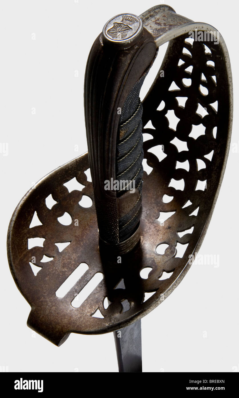 A model 1869 officer's sabre, of the Austrian cavalry Damascus blade ...