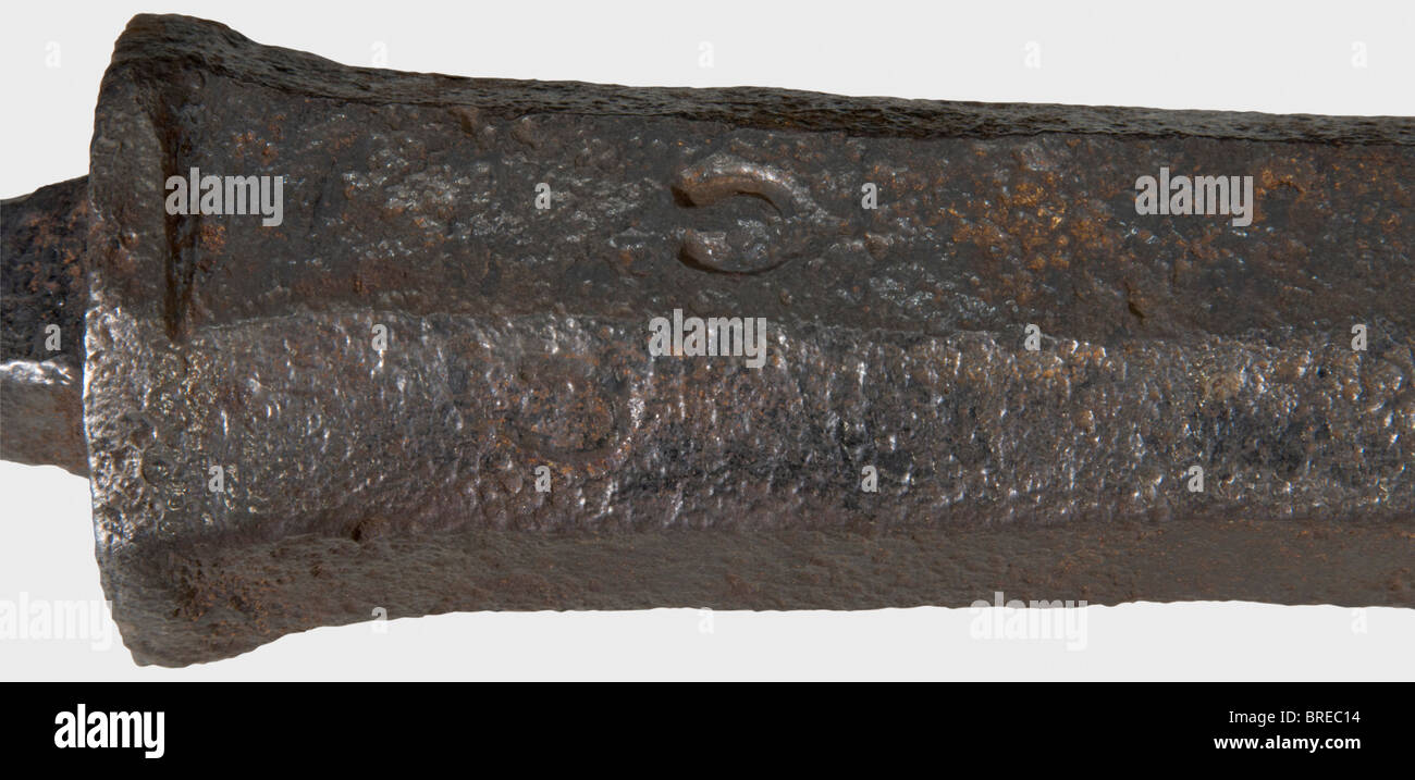 An iron hand cannon, 2nd half of the 15th century. Forged iron ...