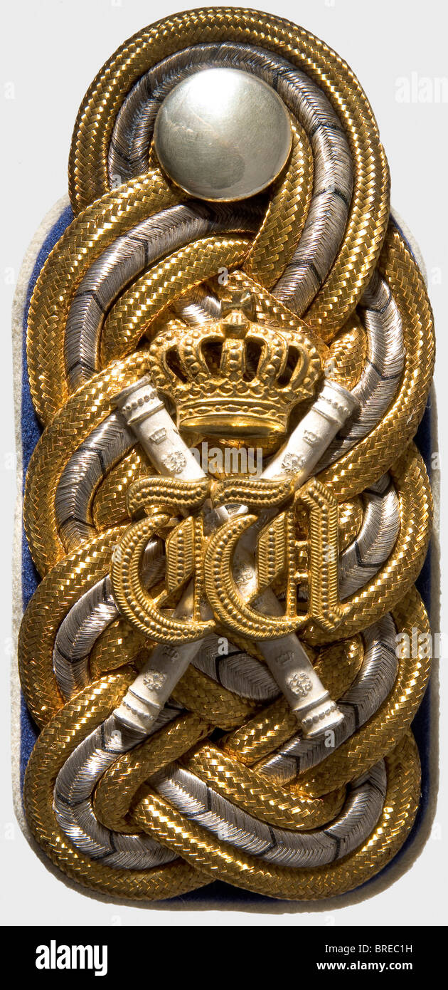 Kaiser Wilhelm II, a pair of model 1915 shoulder boards for his uniform ...