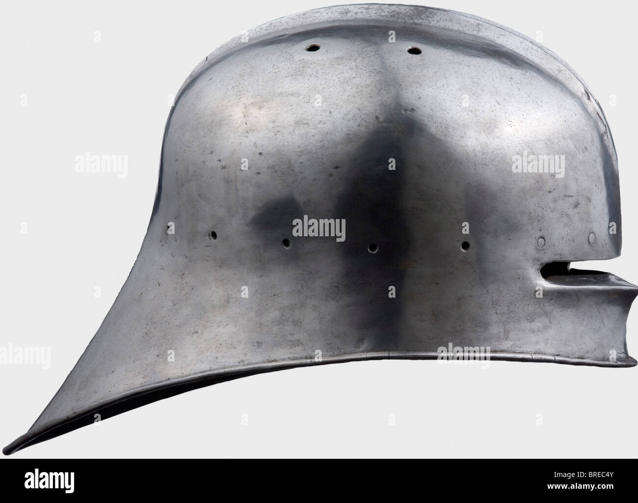 A German sallet, circa 1480/90 The skull forged in one piece with a low ...