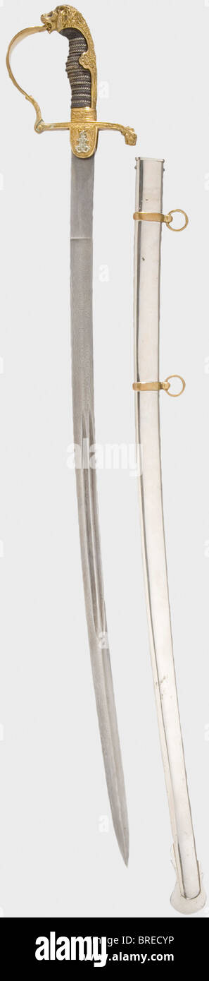 Curved damascus blade with double fullers in the centre hi-res stock ...