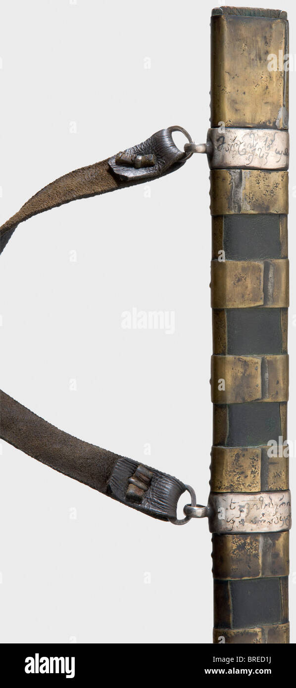 A Georgian broadsword with belt, 19th century A slightly curved single ...