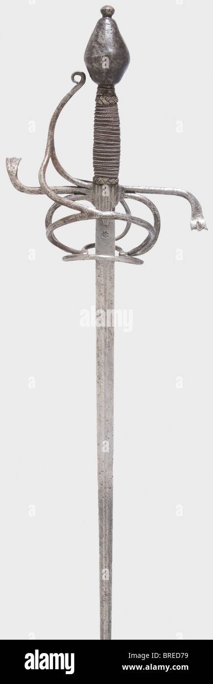 A German rapier, circa 1600 Slender blade of flattened hexagonal ...