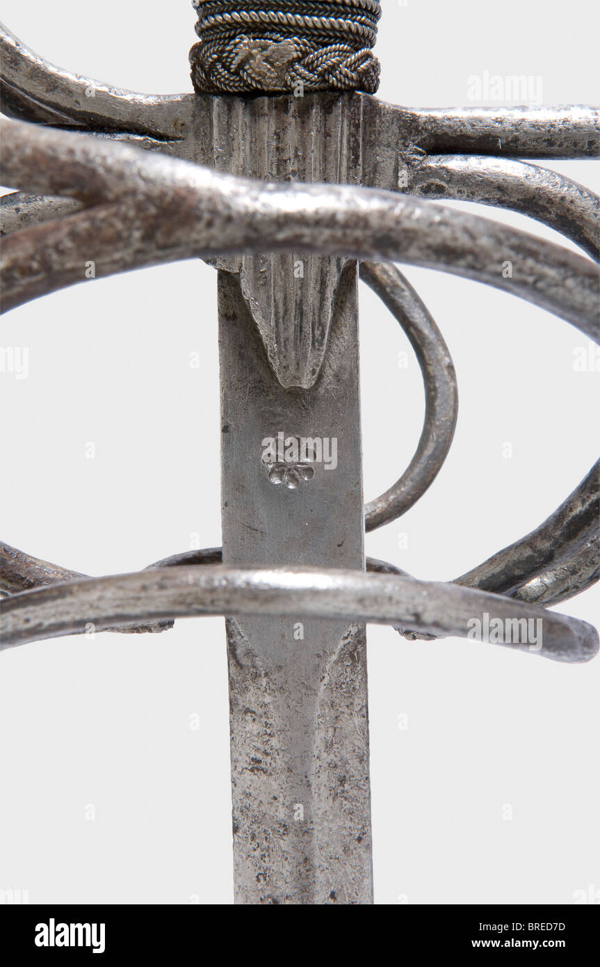 A German rapier, circa 1600 Slender blade of flattened hexagonal ...