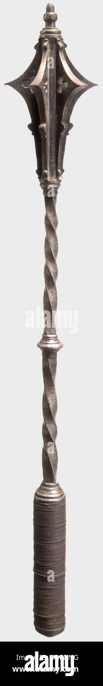 A German Late Gothic mace, circa 1500 Hexagonal copper-soldered ...