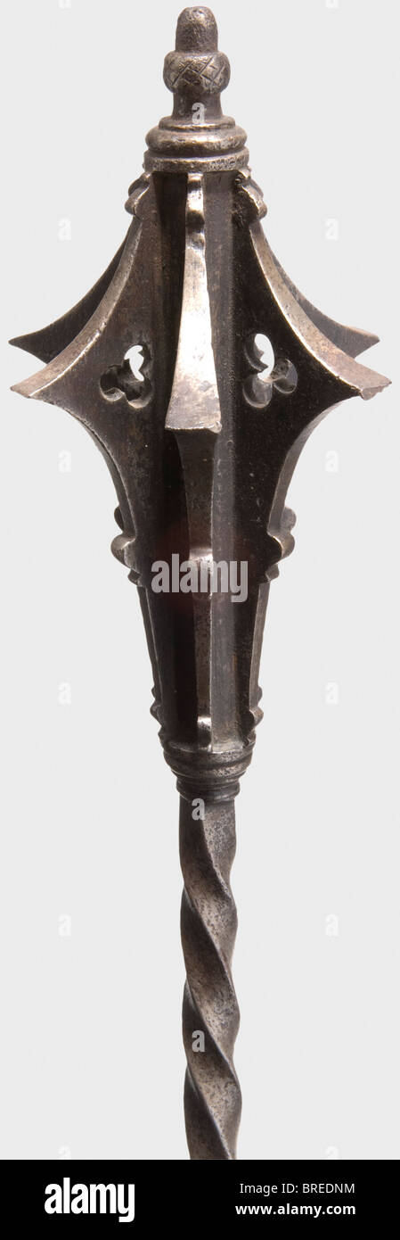 A German Late Gothic mace, circa 1500 Hexagonal copper-soldered ...
