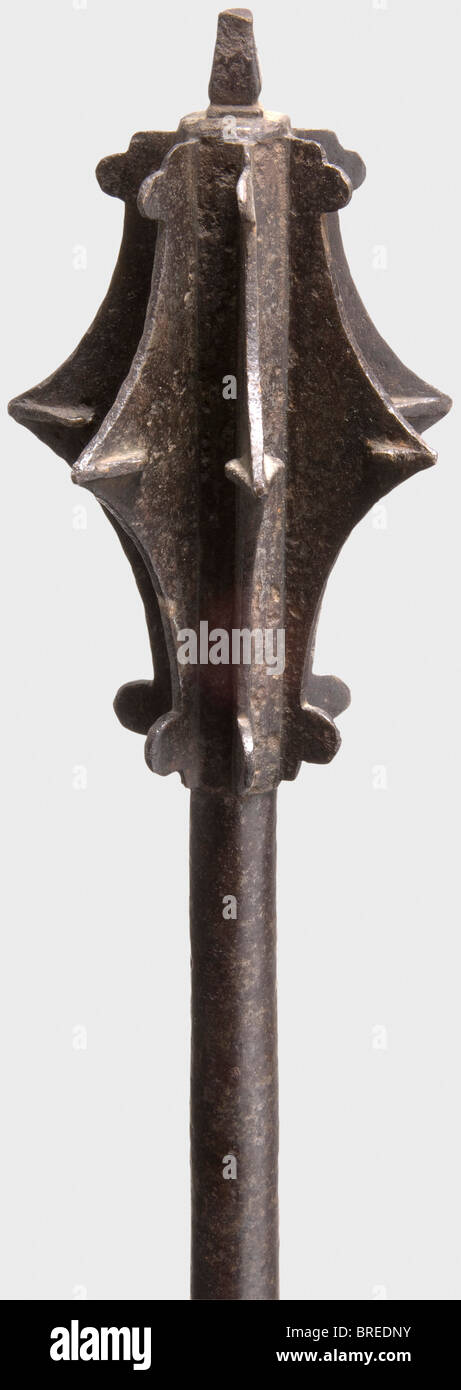 A German mace, 1st half of the 16th century Hexagonal striking head ...