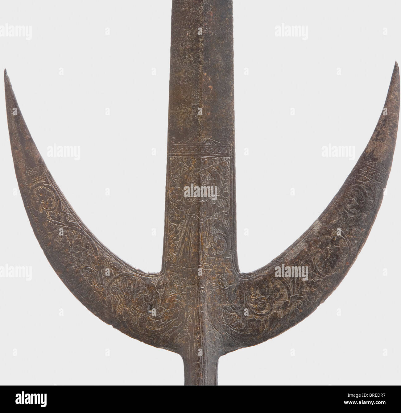 An Italian etched spetum, circa 1600 Slender, ridged blade with a ...