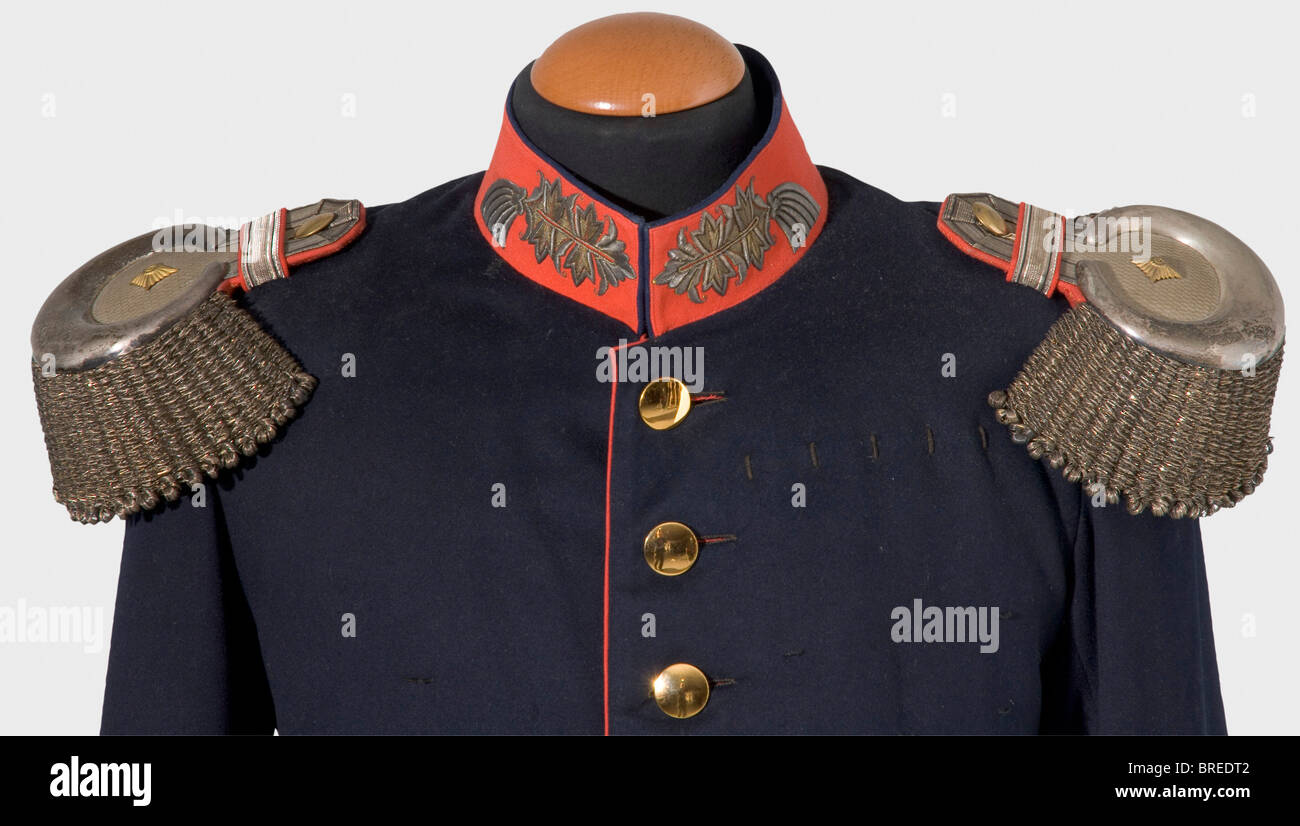 A tunic for a Prussian major general, model 1900 Dark blue wool cloth ...