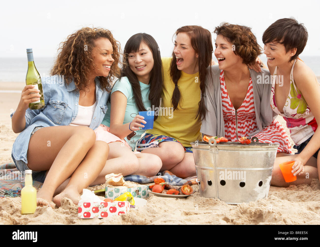 Teen friends bbq beach hi-res stock photography and images - Alamy