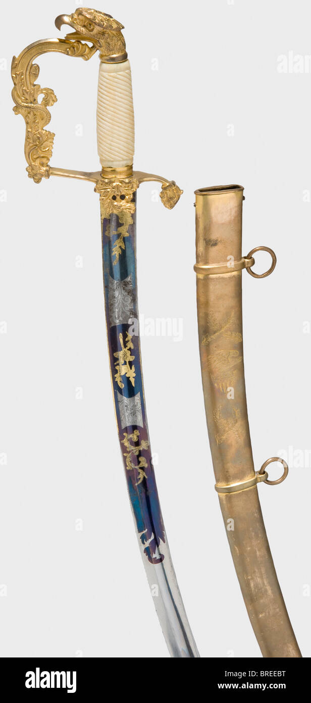 A US officer's sabre, middle of the 19th century Curved single-edged ...