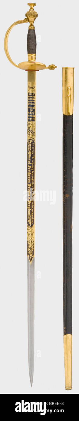 An old-pattern presentation sword, to the Commander of the Fusilier ...