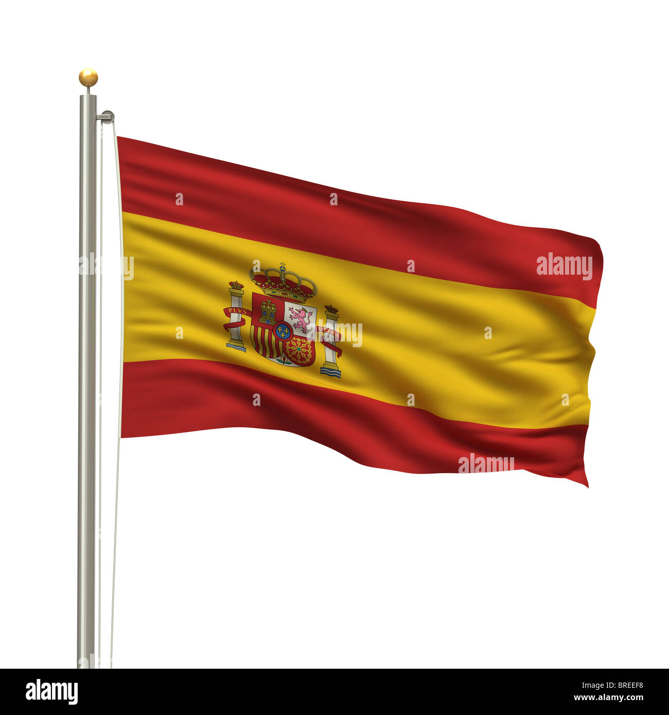 Spanish flag pole Cut Out Stock Images & Pictures - Alamy