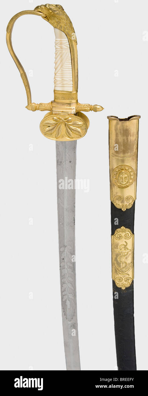 A naval officer's sabre, U.S. Navy, circa 1840 Slightly curved, single ...
