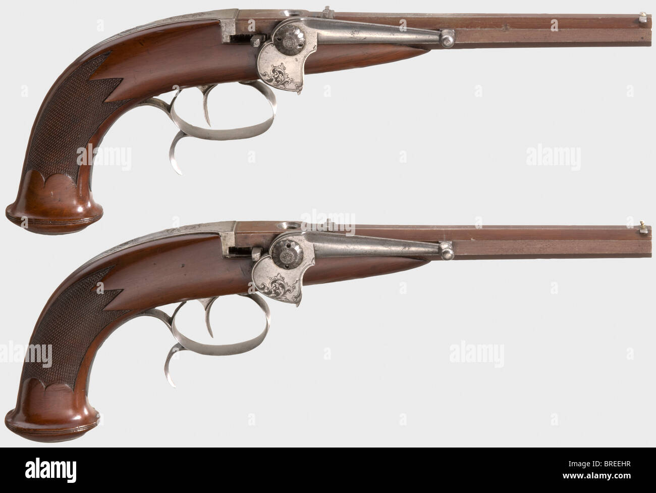 A pair of ignition-pellet parlour pistols, Anton Kehlner, Prague, ca ...