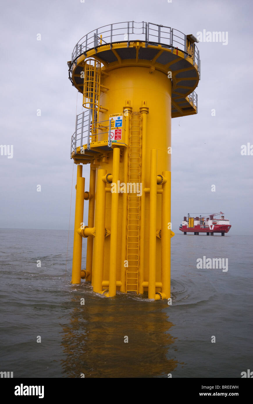 Thanet Offshore Wind Farm now owned by Vattenfall. There are 100 Vestas ...