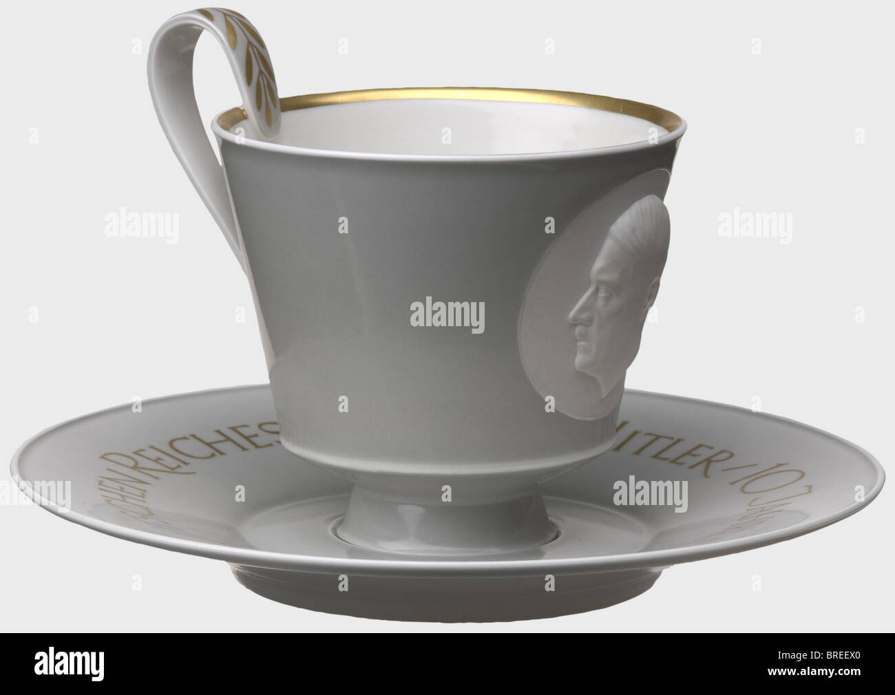 A KPM cup and saucer, Adolf Hitler/10 Jahre Führer des Deutschen ...