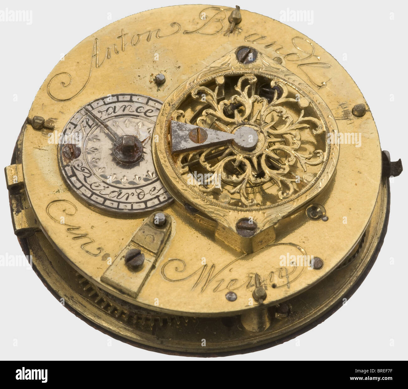 An enamelled mantel clock, Vienna, early 19th century Spindle clock ...