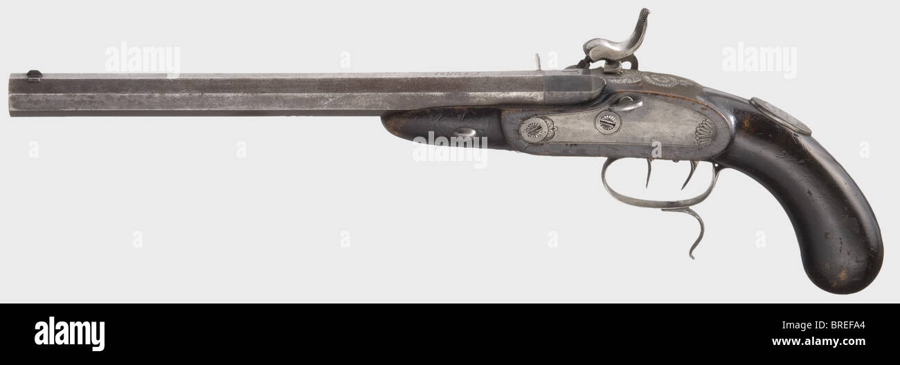 A pair of percussion pistols, I. Forst, Zolkiew/Galicia, ca. 1830. Long ...
