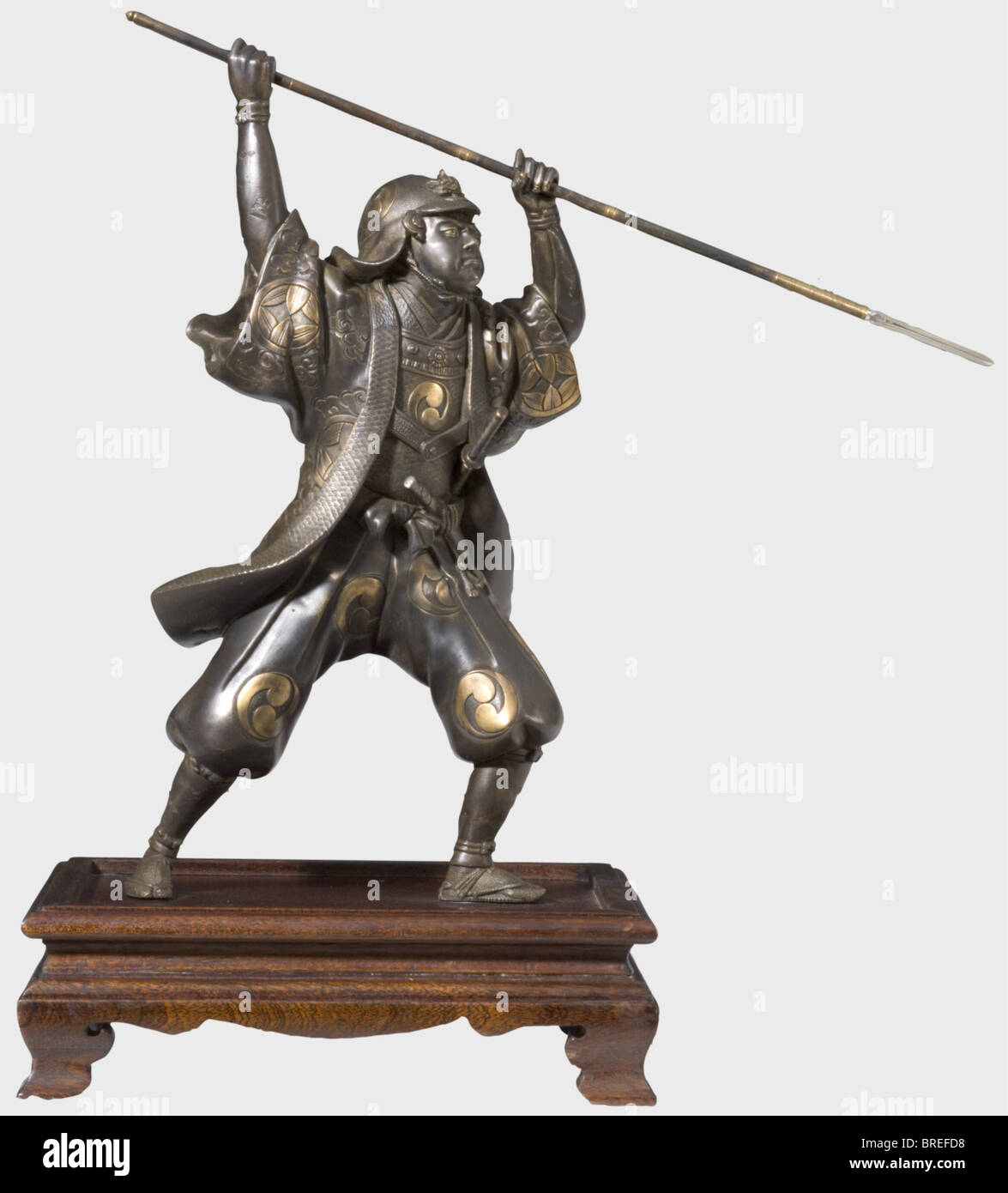 A fighting samurai, Japan, Meiji period Detailed bronze figure with ...