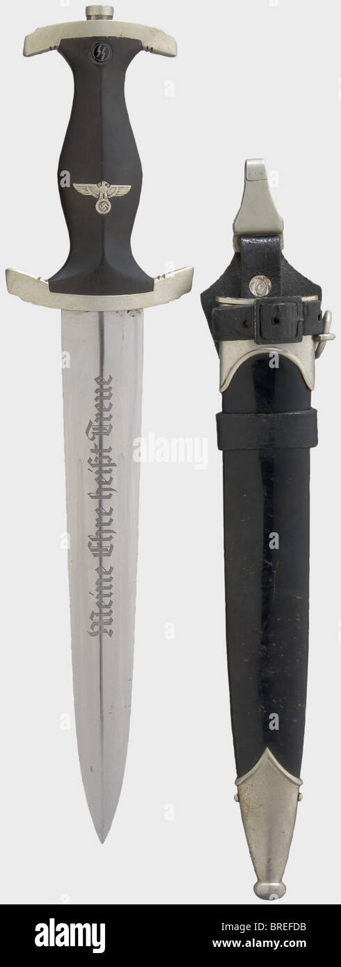 A model 33 SS-service dagger, with vertical hanger Blade with etched SS ...