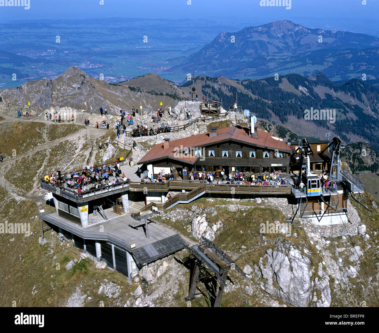 Aerial picture, Mt Nebelhorn, Nebelhorn house, Nebelhornbahn aerial ...