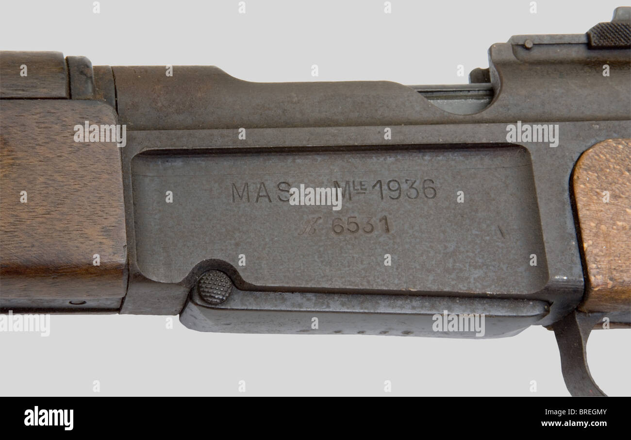 Armes à feu, Fusil Mas 36 premier type, no. 6531, calibre 7,5 x 54 ...