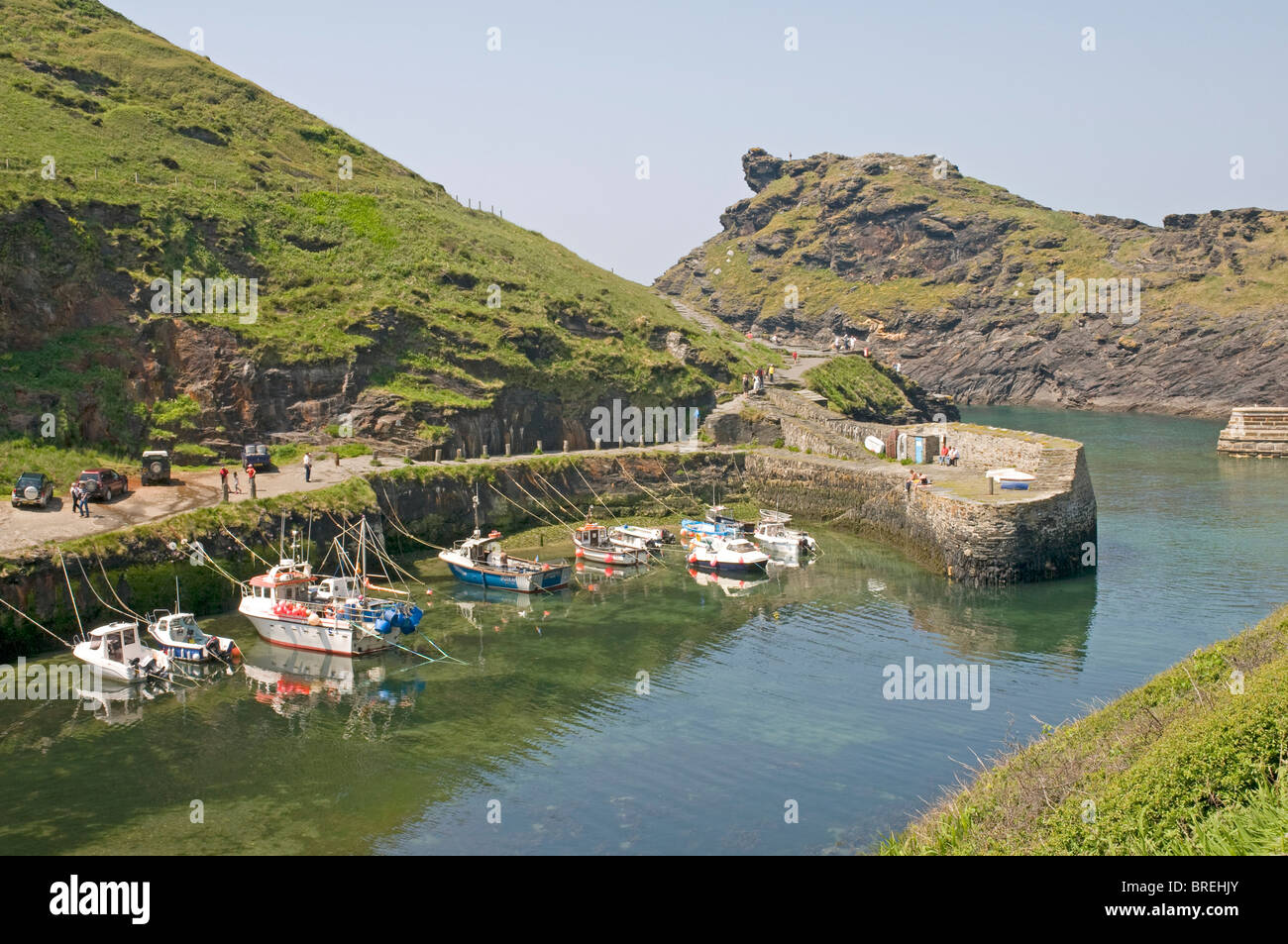 The harbour area at Boscastle on the north Cornwall coast Stock Photo ...