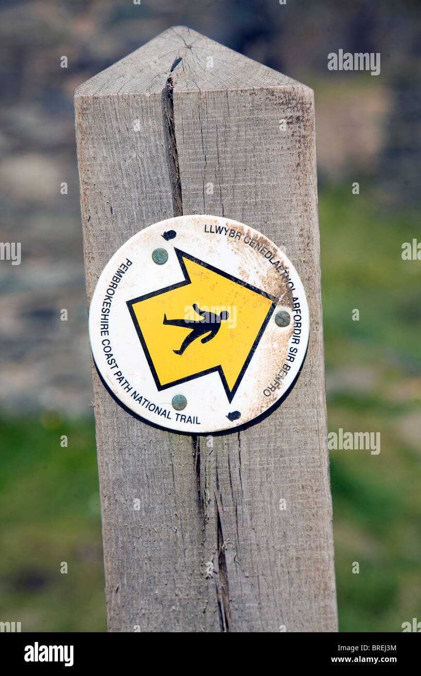 Pembrokeshire Coast path national trail footpath sign marker Stock ...