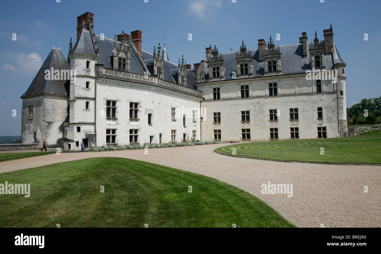 Royal d'Amboise Castle, exterior view, Amboise, France, Europe Stock ...