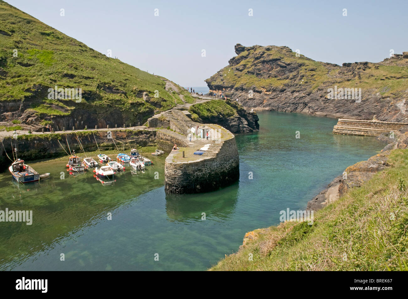 The harbour area at Boscastle on the north Cornwall coast Stock Photo ...