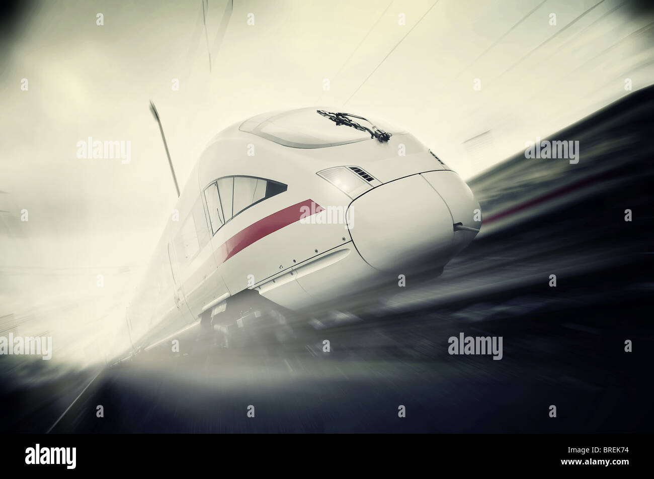fast moving passenger train Stock Photo - Alamy