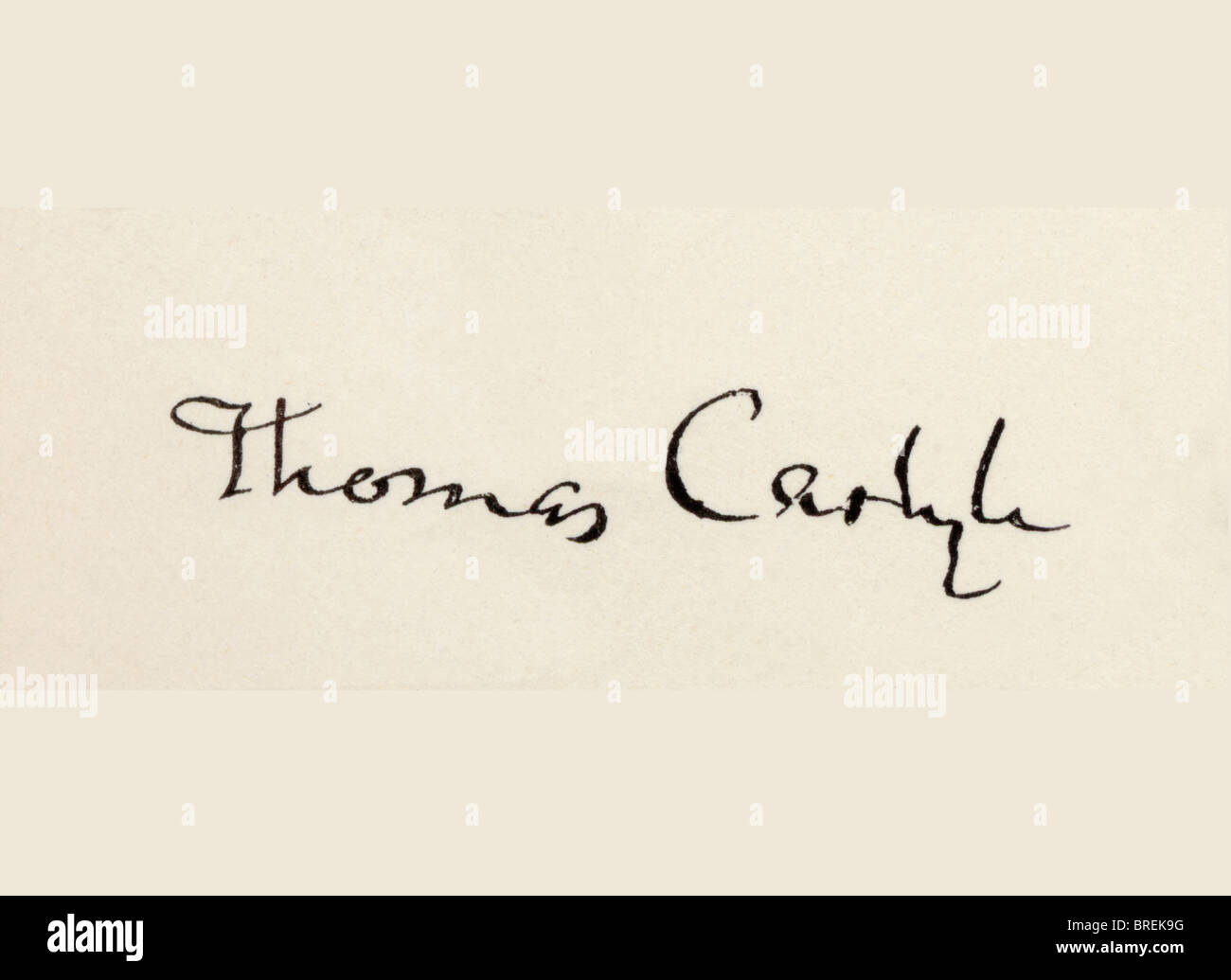 Signature of Thomas Carlyle, 1795 to 1881. Scottish satirical writer ...