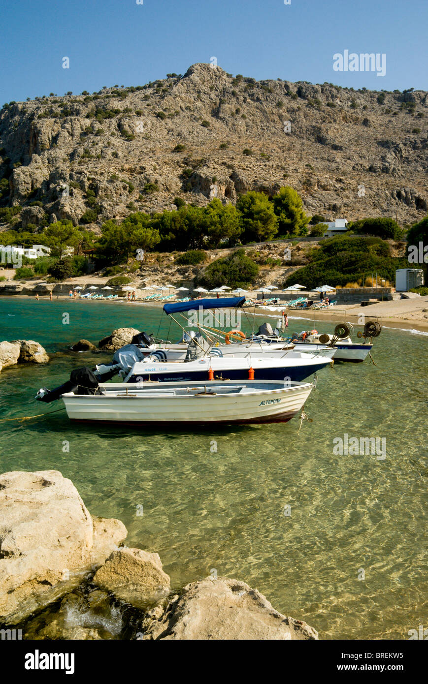 boats and mountains pefkos lindos rhodes dodecanese islands greece ...