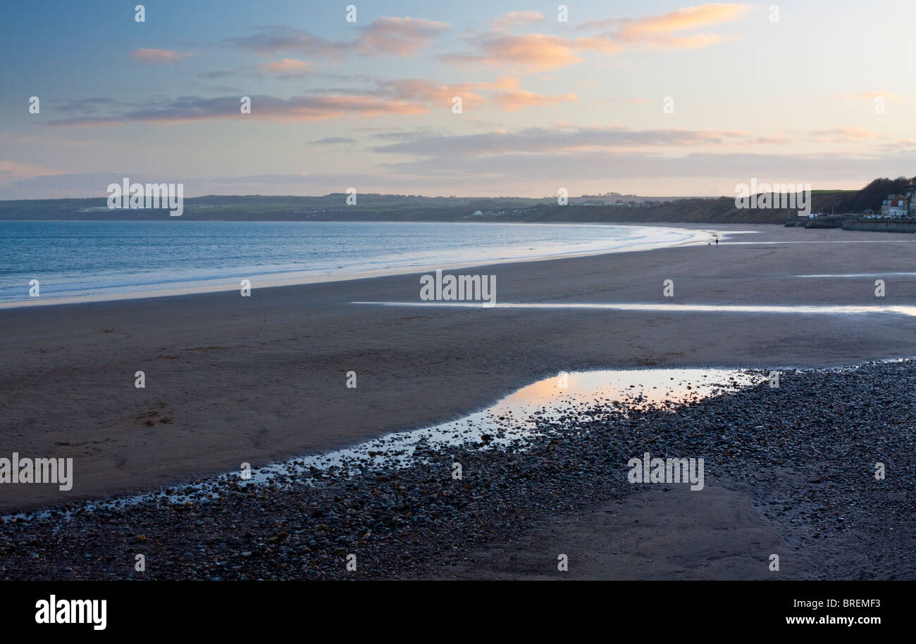 View of the beach at Filey in North Yorkshire England UK looking south ...