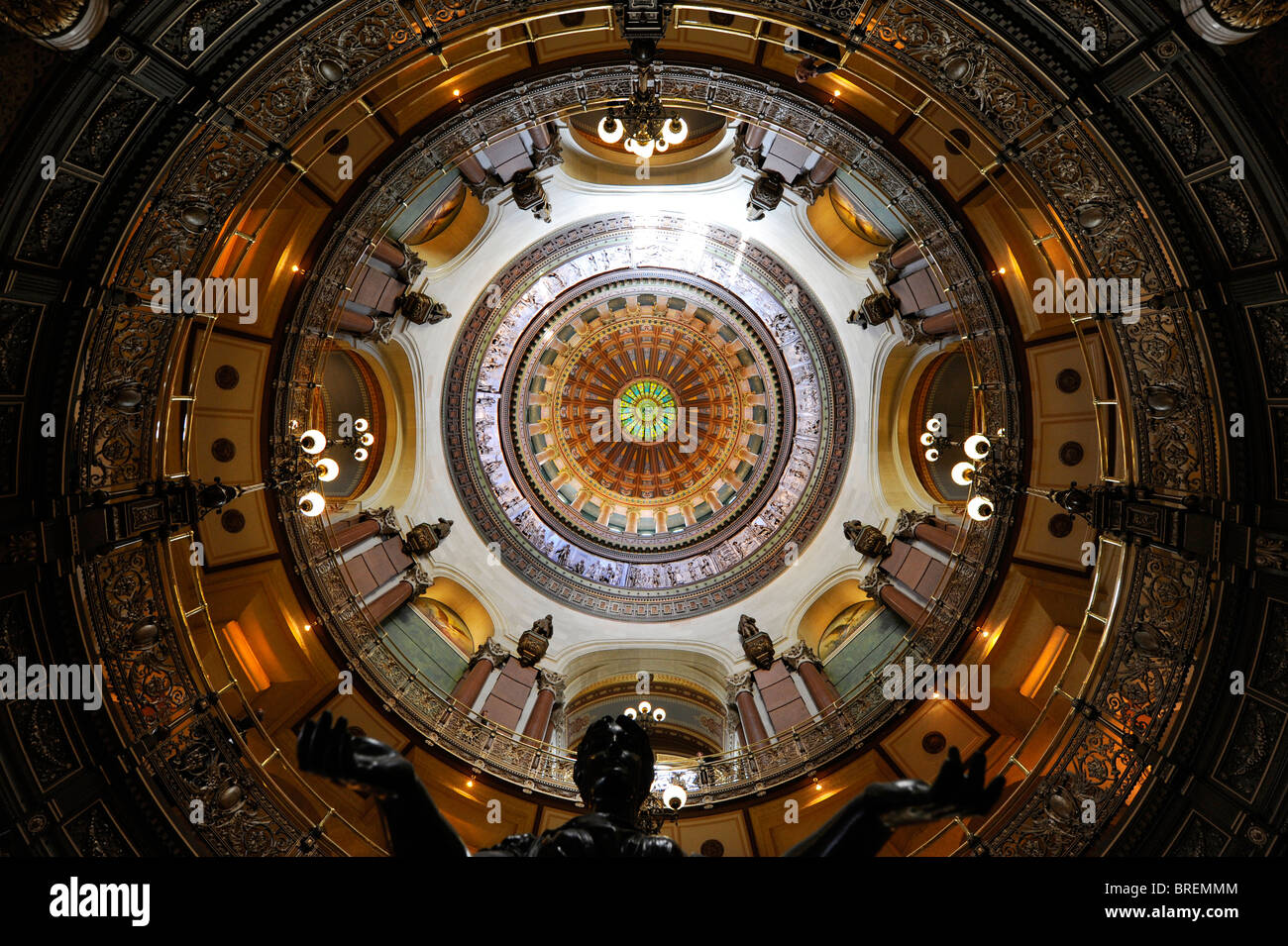 Interior Dome of Illinois State Capitol Springfield Stock Photo - Alamy